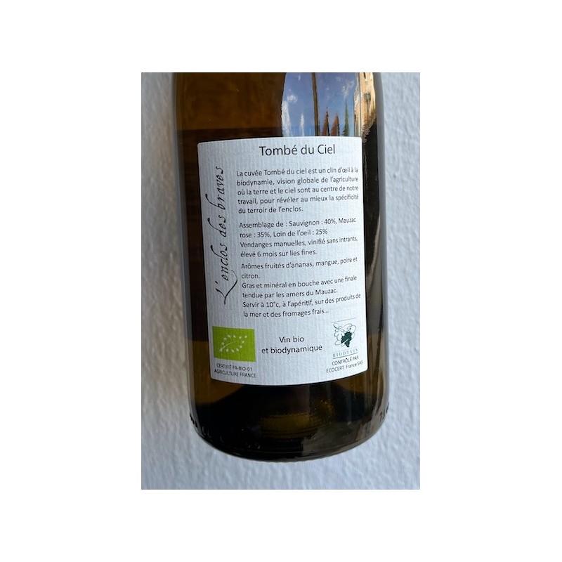 L'Enclos des Braves Vin de France blanc Tombé du Ciel 2022