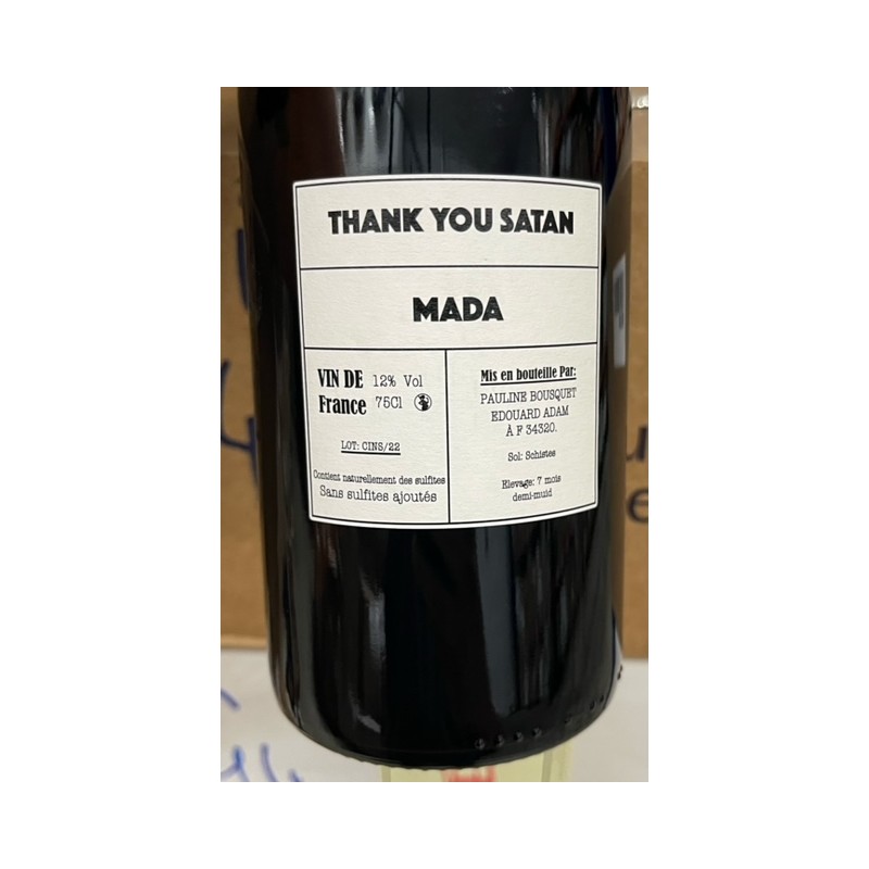 Domaine Mada Vin de France rouge Thank You Satan 2022